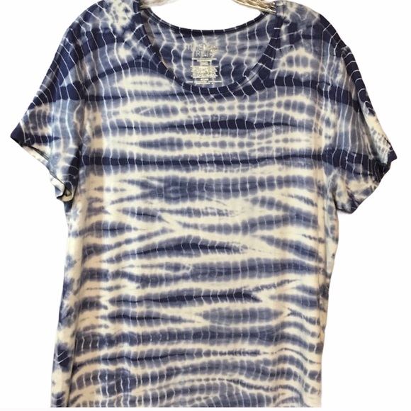 Time and Tru | Tops | Time Tru 2xl 2 Tie Dyed Boho Tee Blue White Plus ...